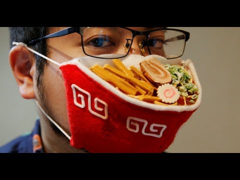 Japanese artist creates ramen face mask to complement fogged glasses ...