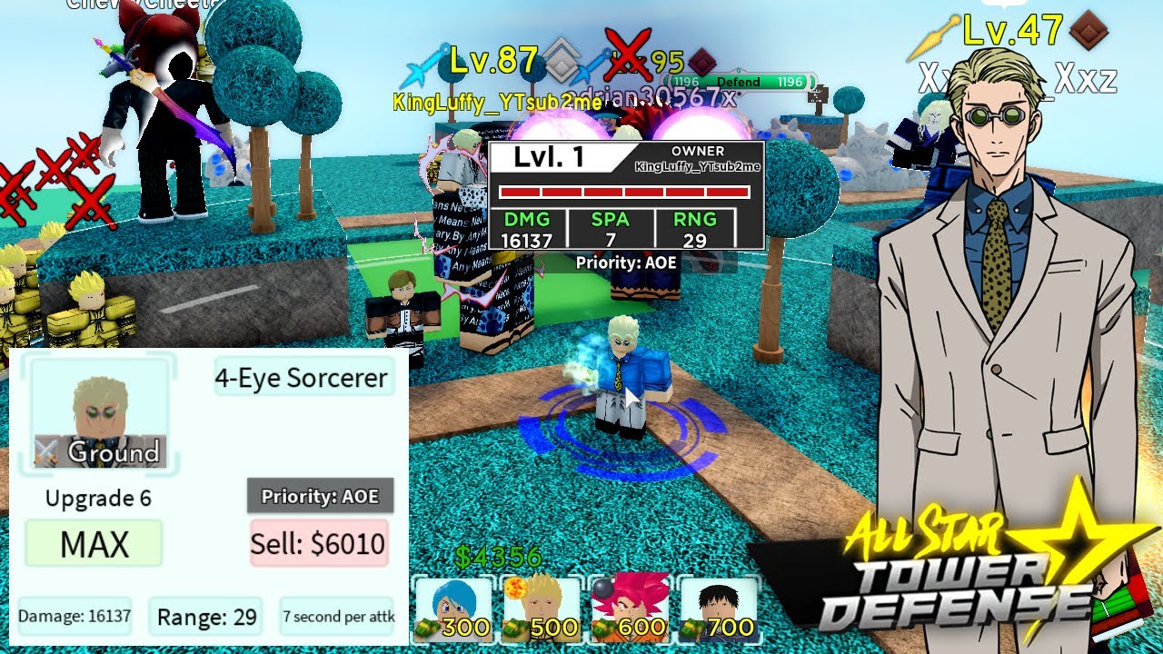 Kento Nanami (4 eye Sorcerer) 5 Star FULL AOE 16K DMG Showcase All Star Tower Defense - YAYAFA