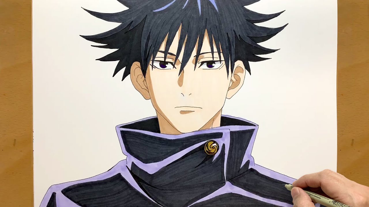 How to Draw Megumi Fushiguro from Jujutsu Kaisen | step by step | Draw ...