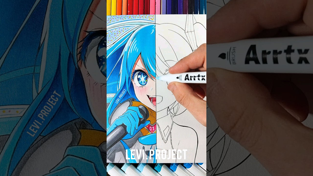 Drawing Hoshino Ai💙| Hatsune Miku💗Color Swap | Part 1 #oshinoko # ...